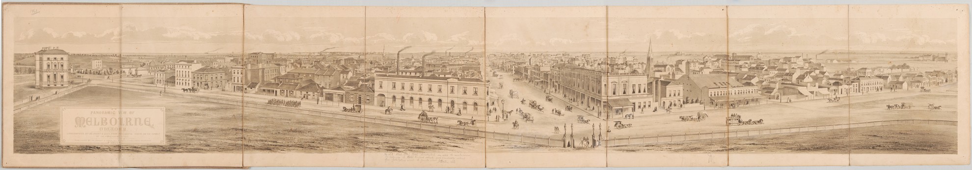 Panoramic View of Melbourne, Victoria 1863 - City Collection