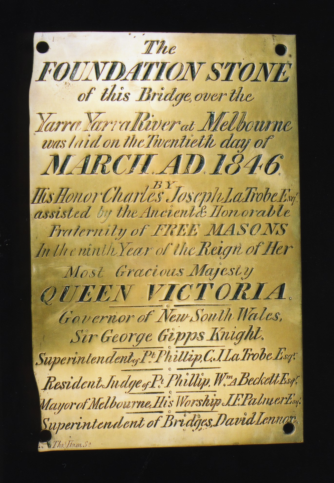 Princes Bridge plaque - City Collection