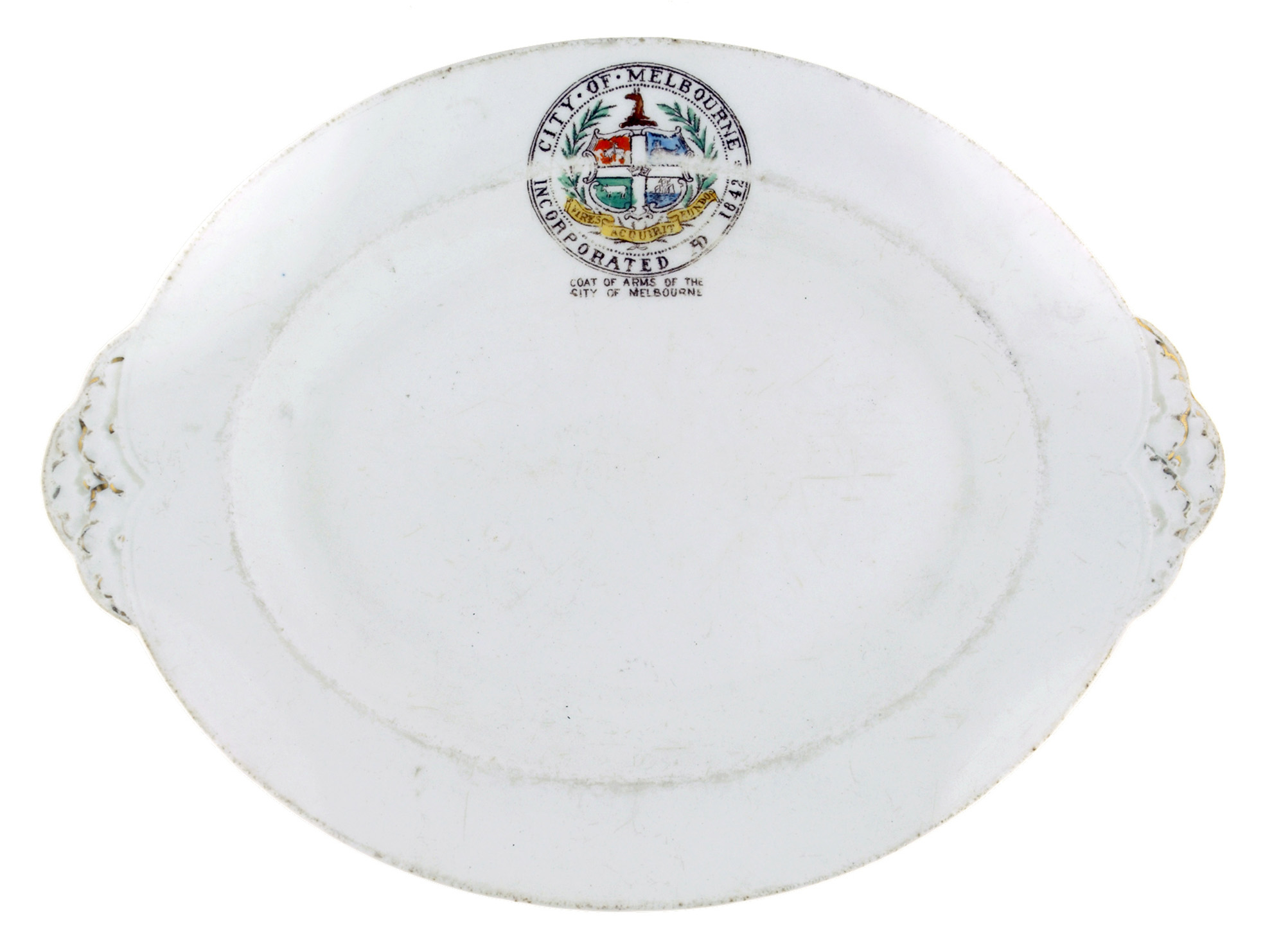 Plate, City of Melbourne coat of arms - City Collection