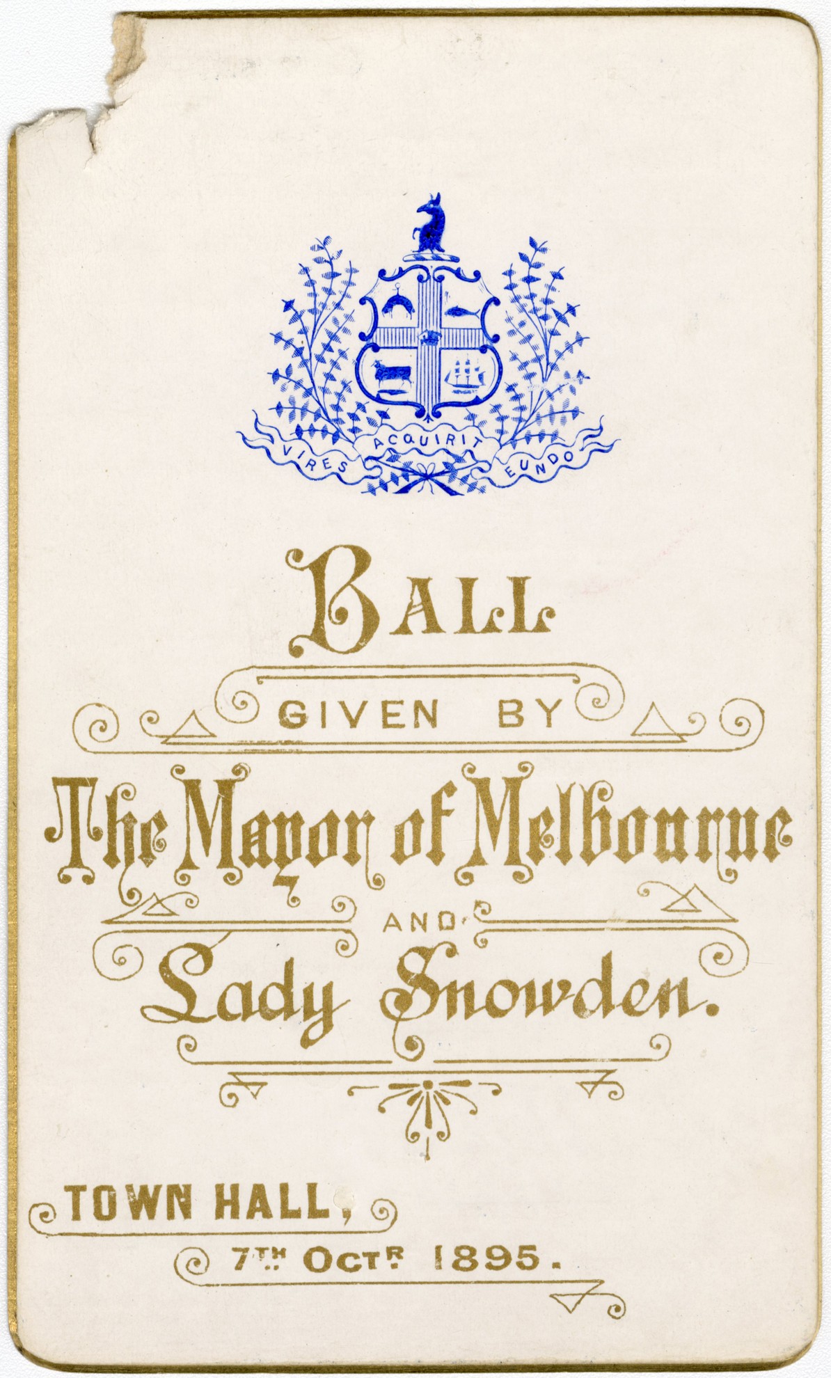 Dance card, Lord Mayor's Ball - City Collection