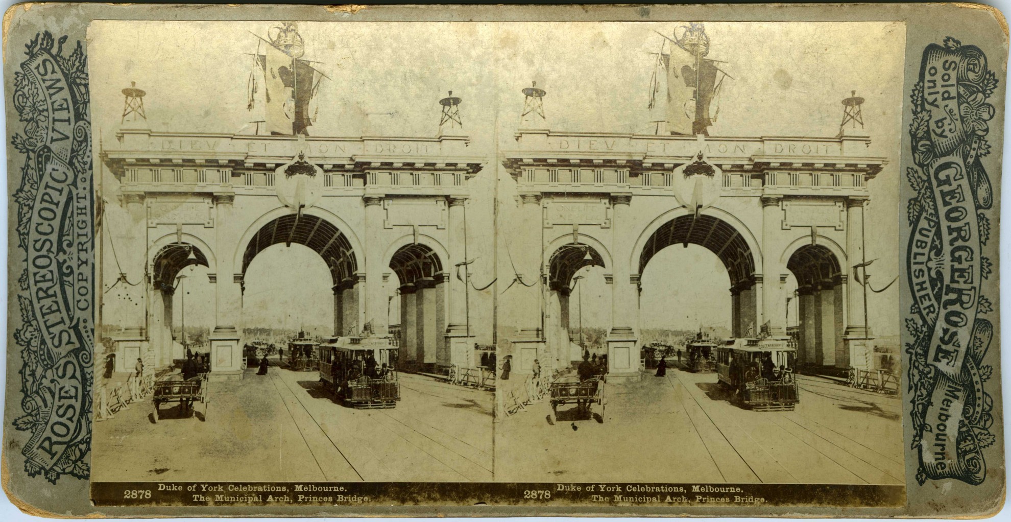 2878. Duke of York Celebrations, Melbourne. The Municipal Arch, Princes ...