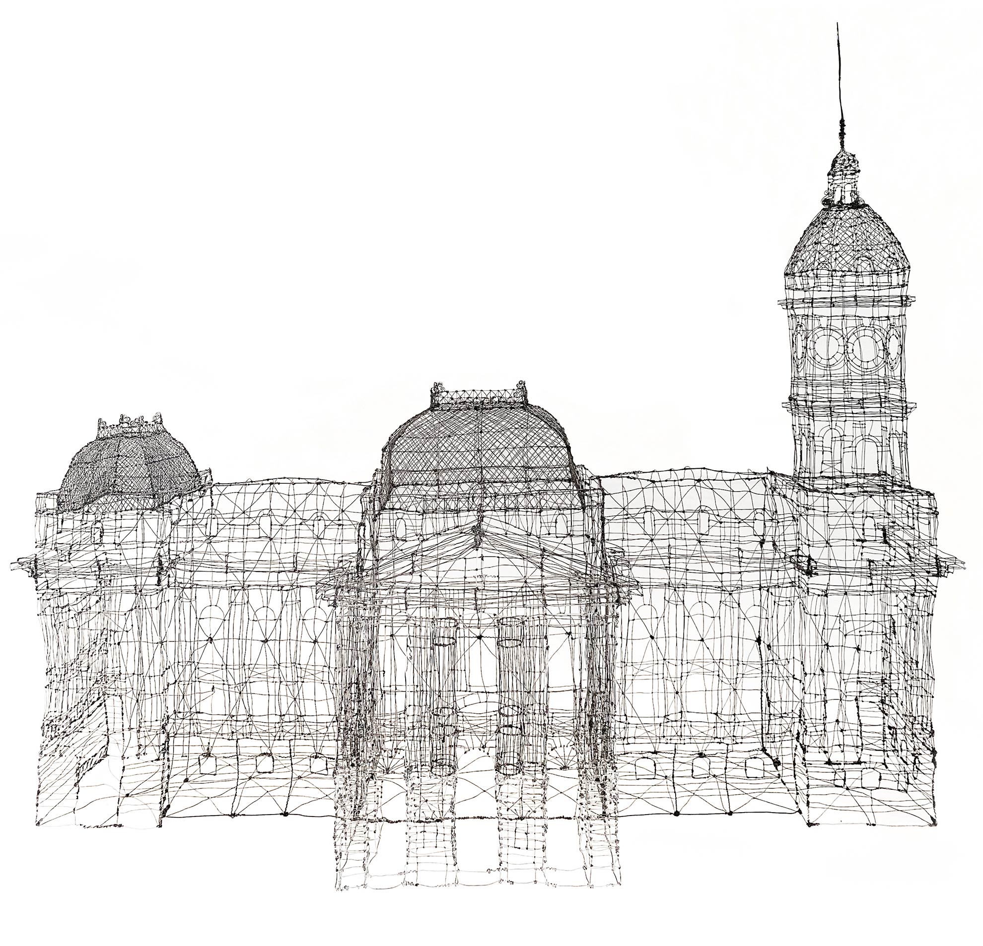 Wire model, Melbourne Town Hall - City Collection