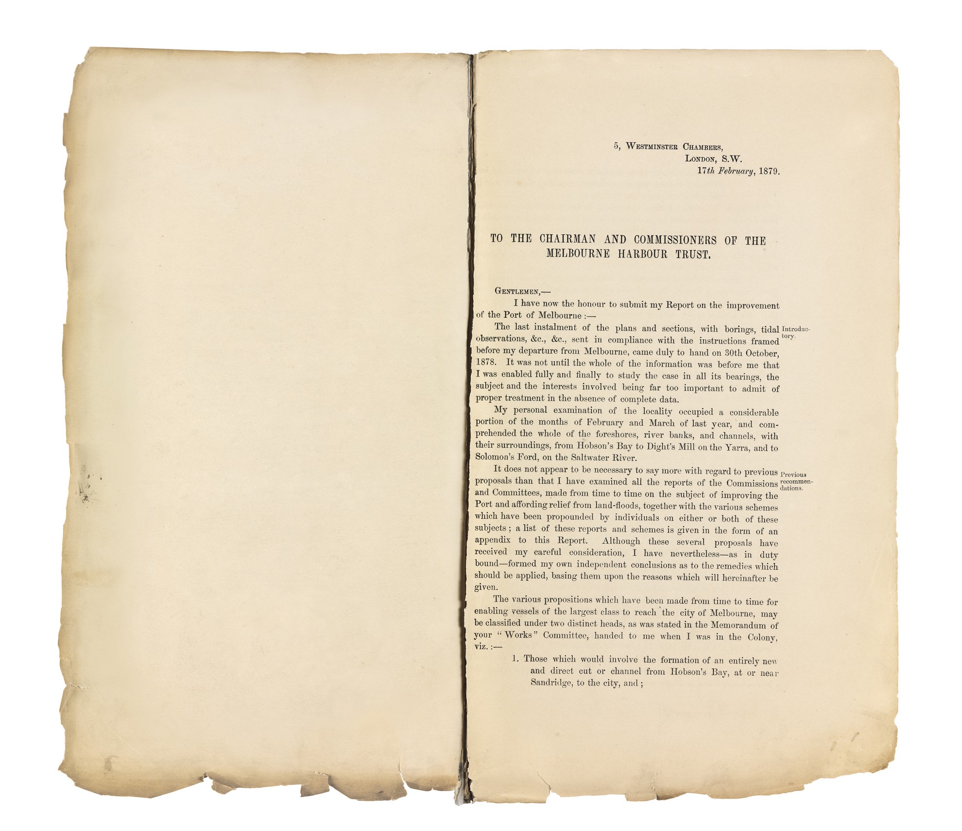 Melbourne Harbour Trust: report by Sir John Coode, C.E. on works of ...