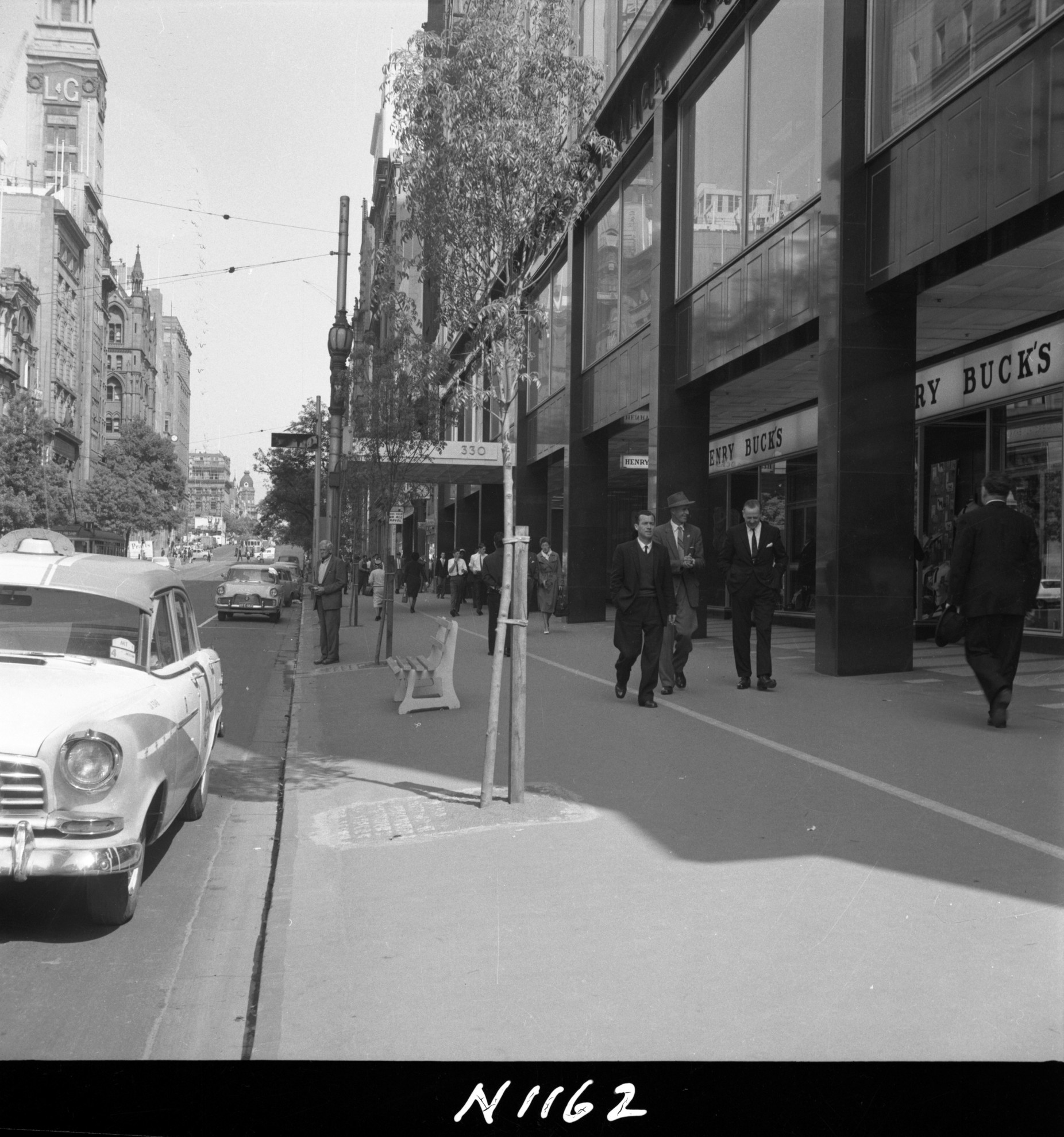 N1162 Image showing trees outside the new Colonial Mutual Life building ...