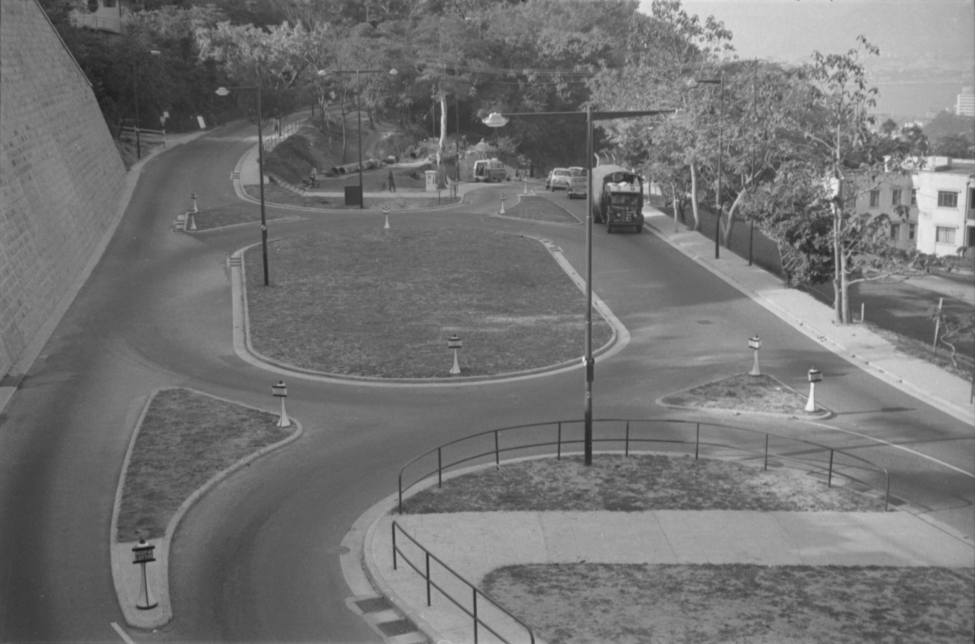 35A-13e Image showing an aerial view of of a roundabout in Hong Kong ...