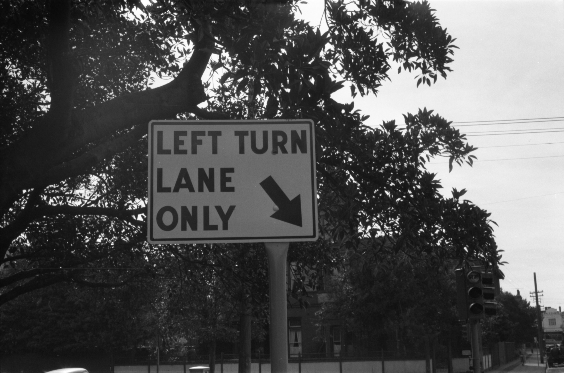 35A-34d Image of a sign marked "left turn lane only" - City Collection