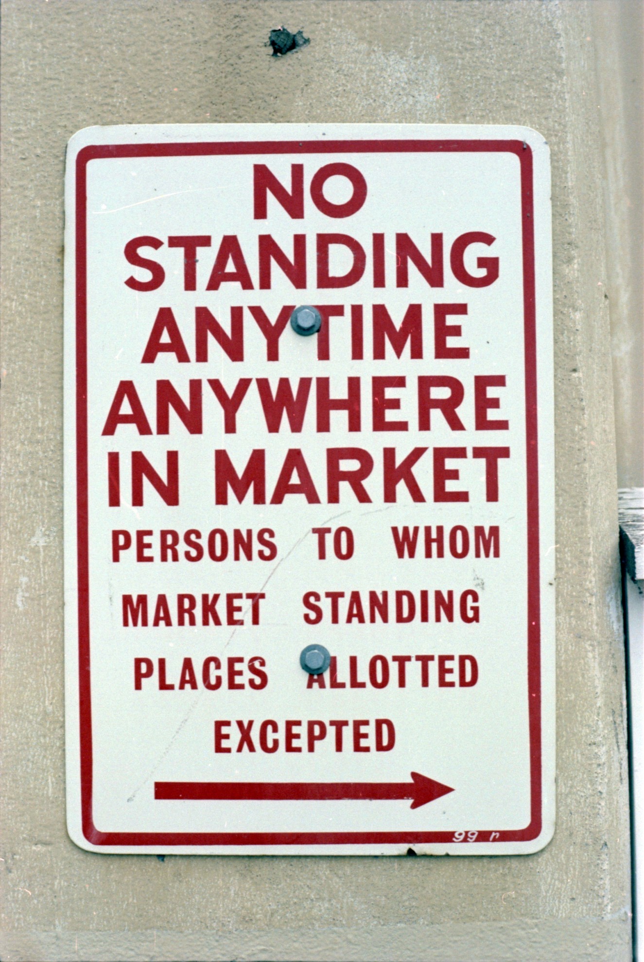 35B-7b Image of a sign indicating "no standing anytime anywhere in ...