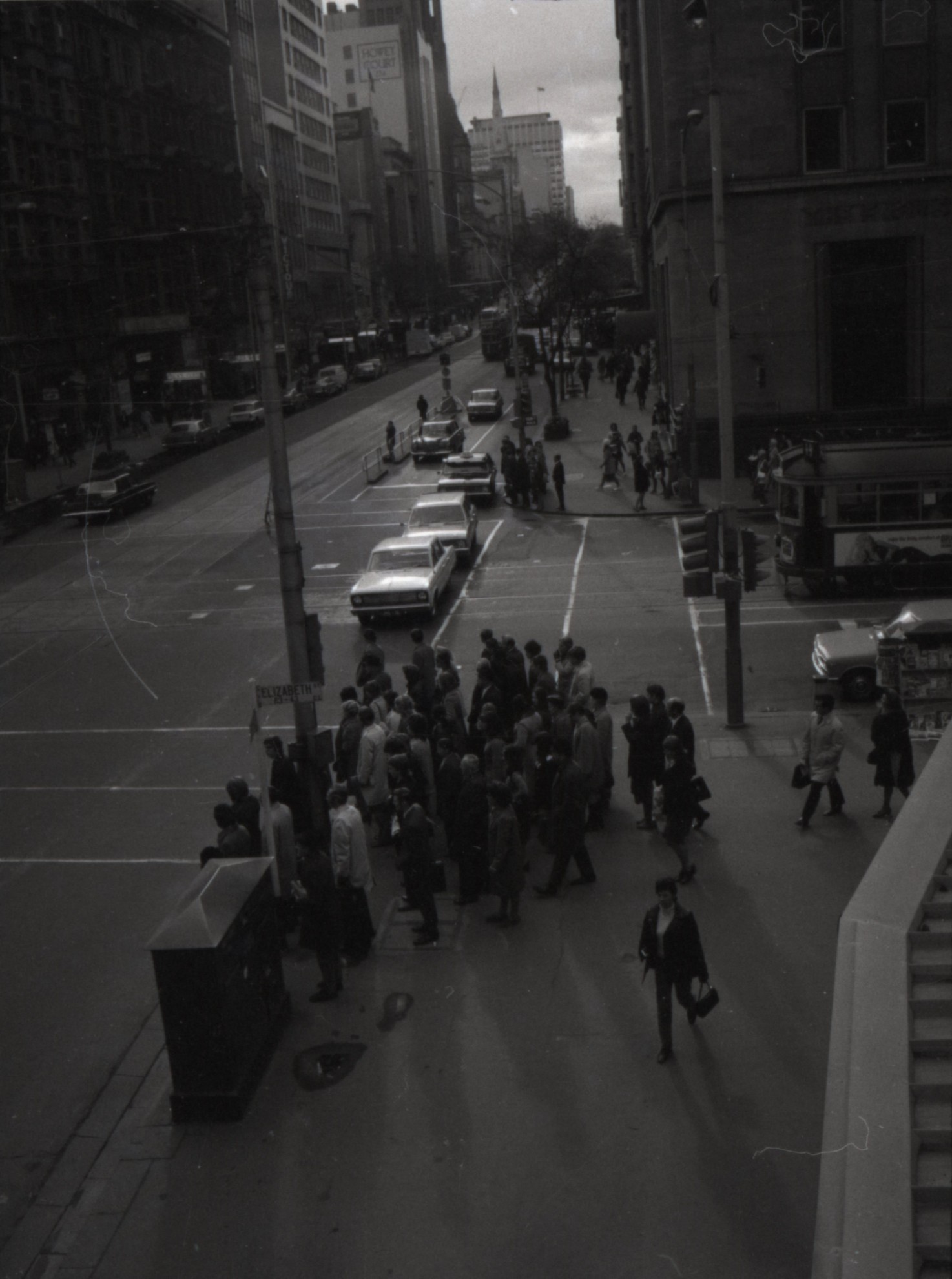 35B-14e Image of pedestrians crossing at Elizabeth Street and Collins ...