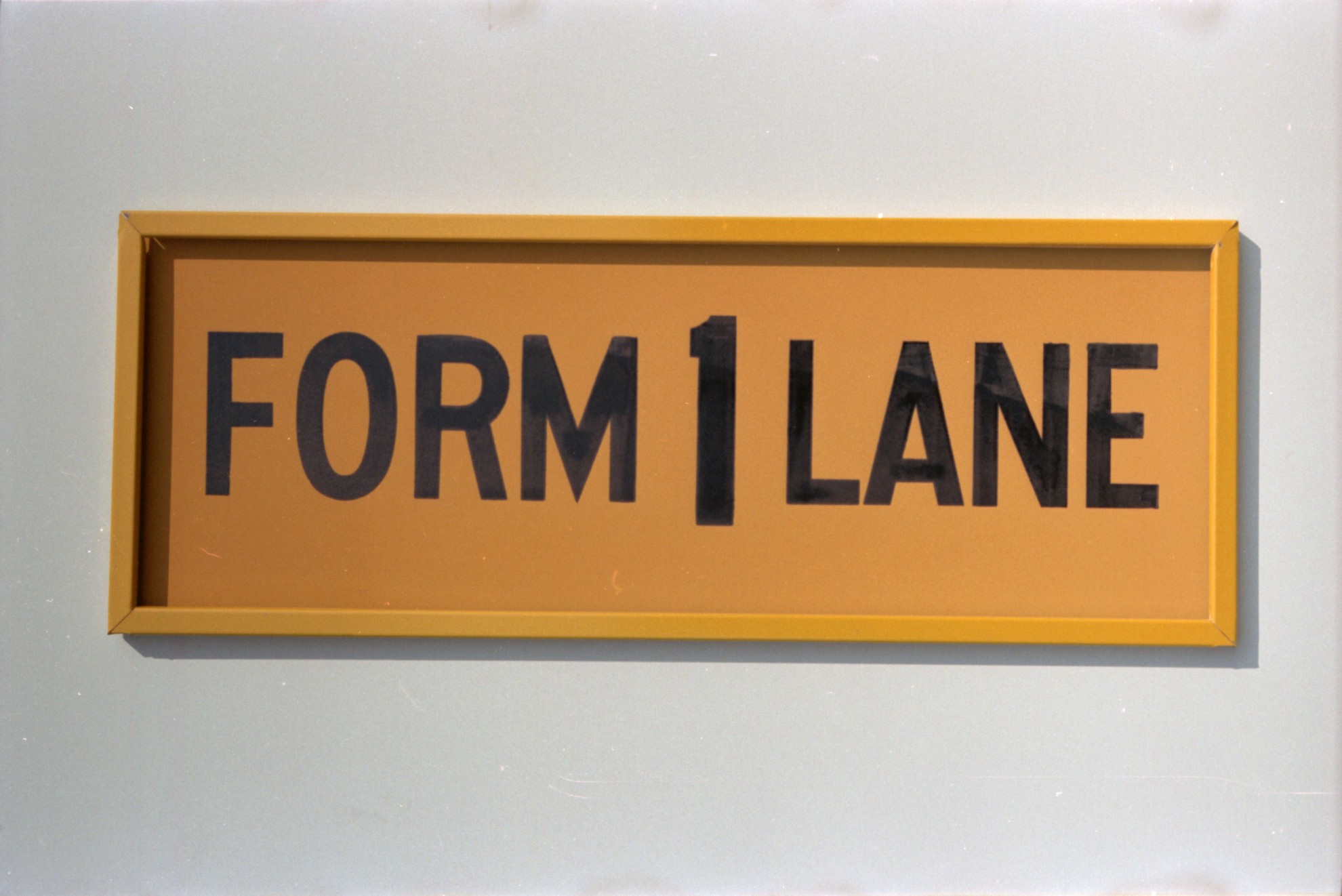 35B-53c Image of a sign marked "form 1 lane" - City Collection