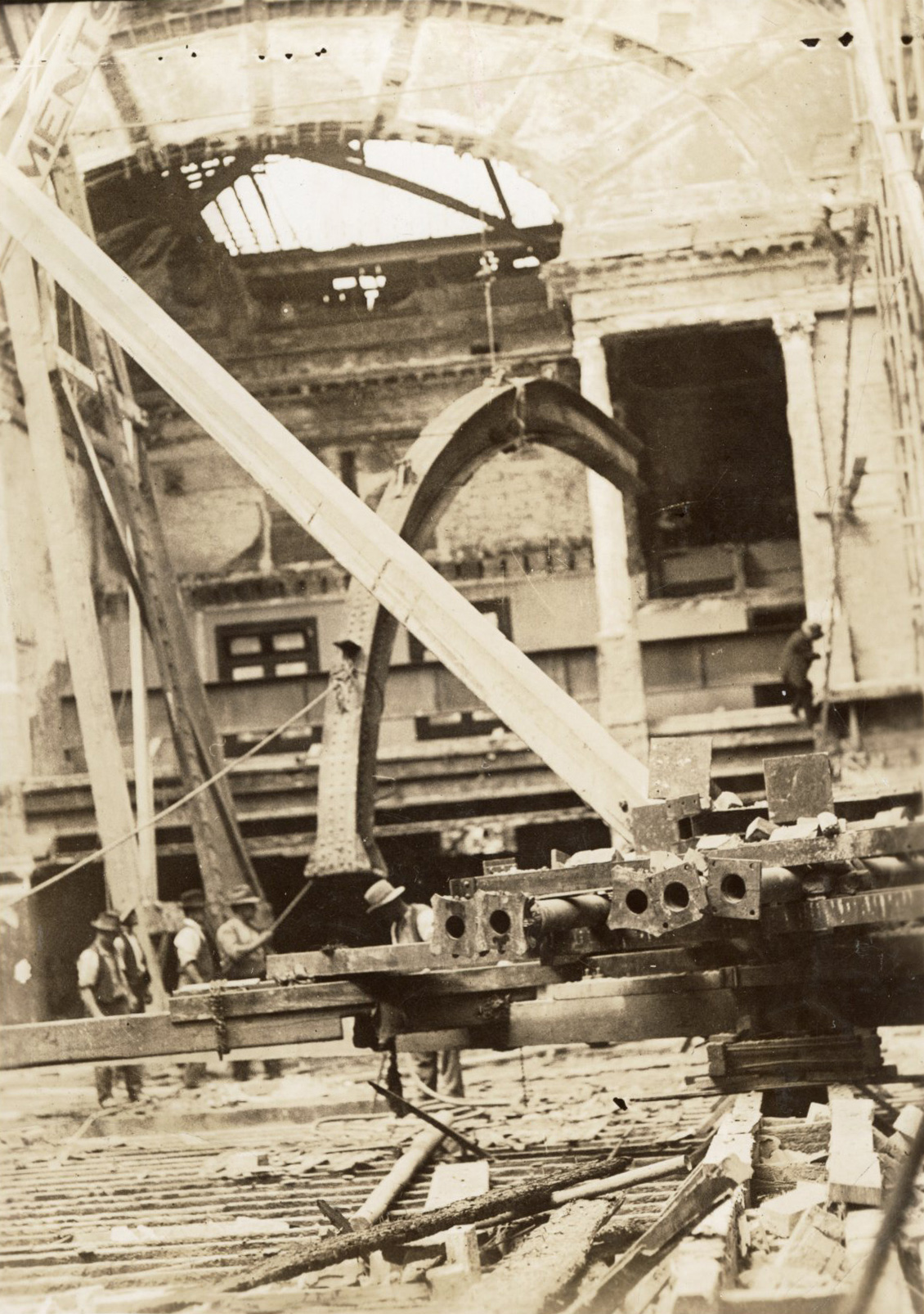 Image showing fire damage to Melbourne Town Hall - City Collection