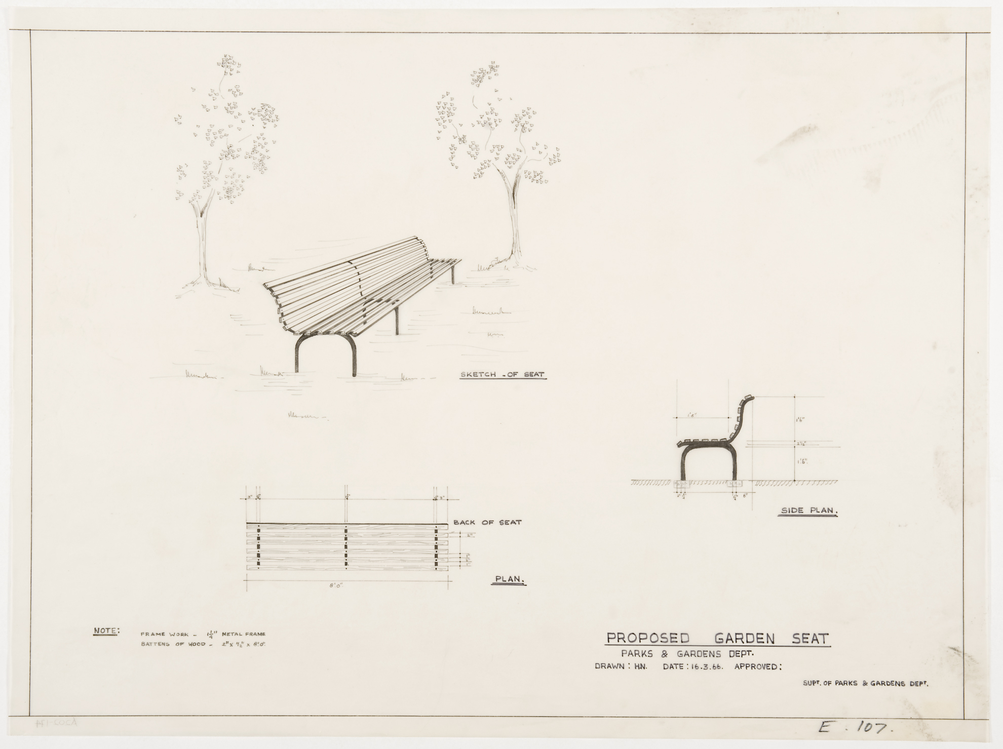 Proposed garden seat - City Collection