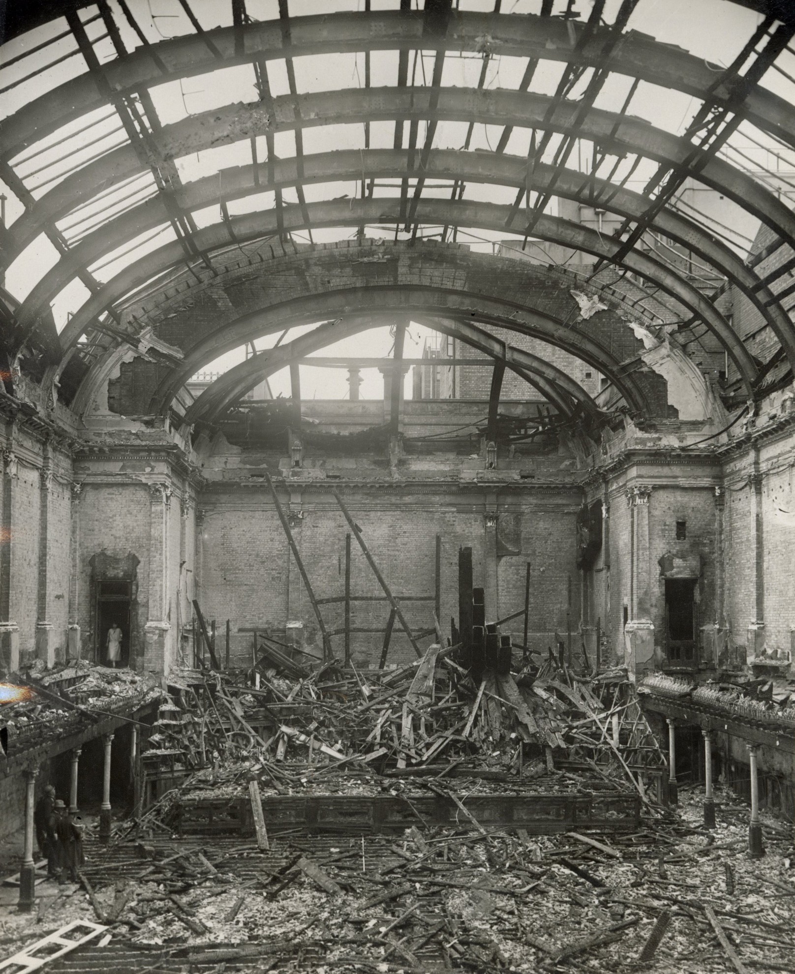 Image showing fire damage to Melbourne Town Hall - City Collection