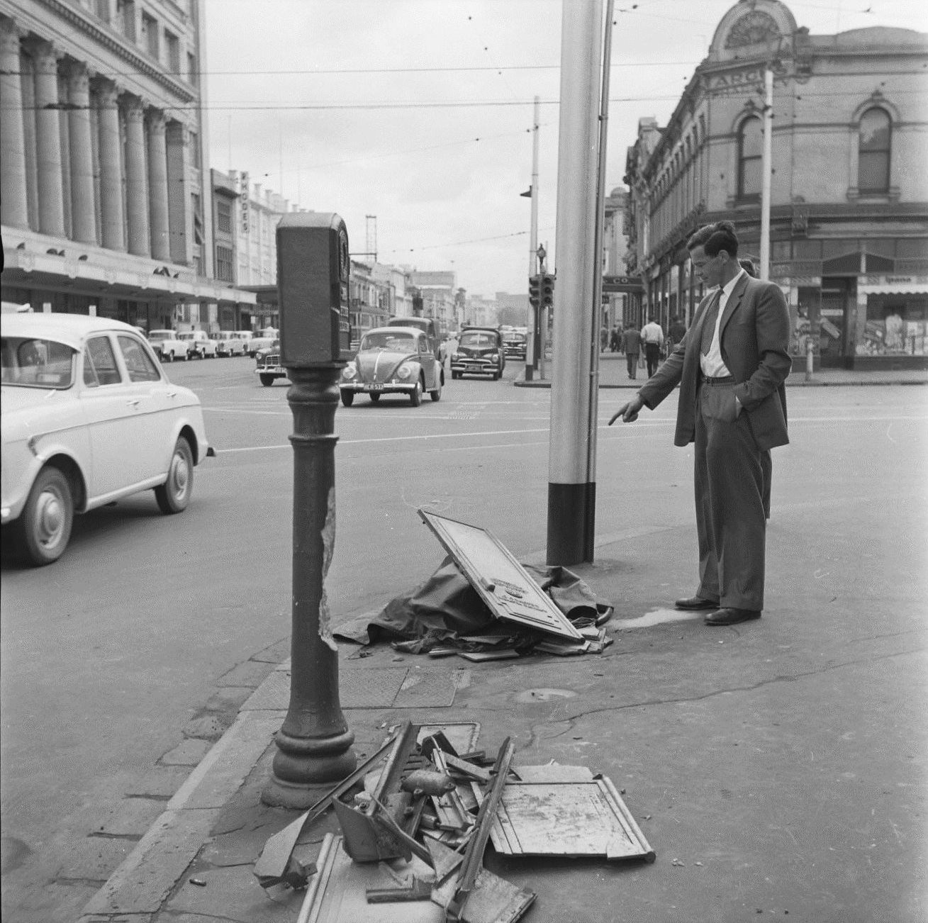 Book B Negative B50 - Damaged ticket machine, Corner Lonsdale and ...